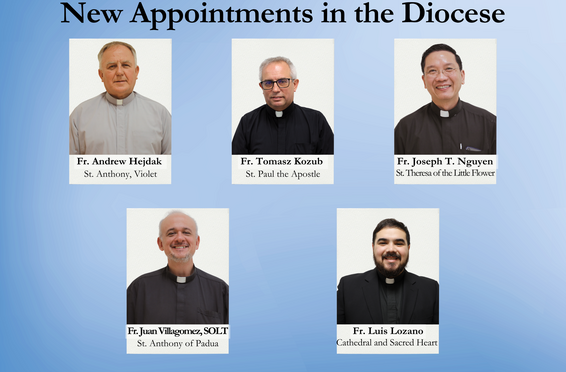 New Appointments throughout the Diocese | Diocese of Corpus Christi | Corpus Christi, TX